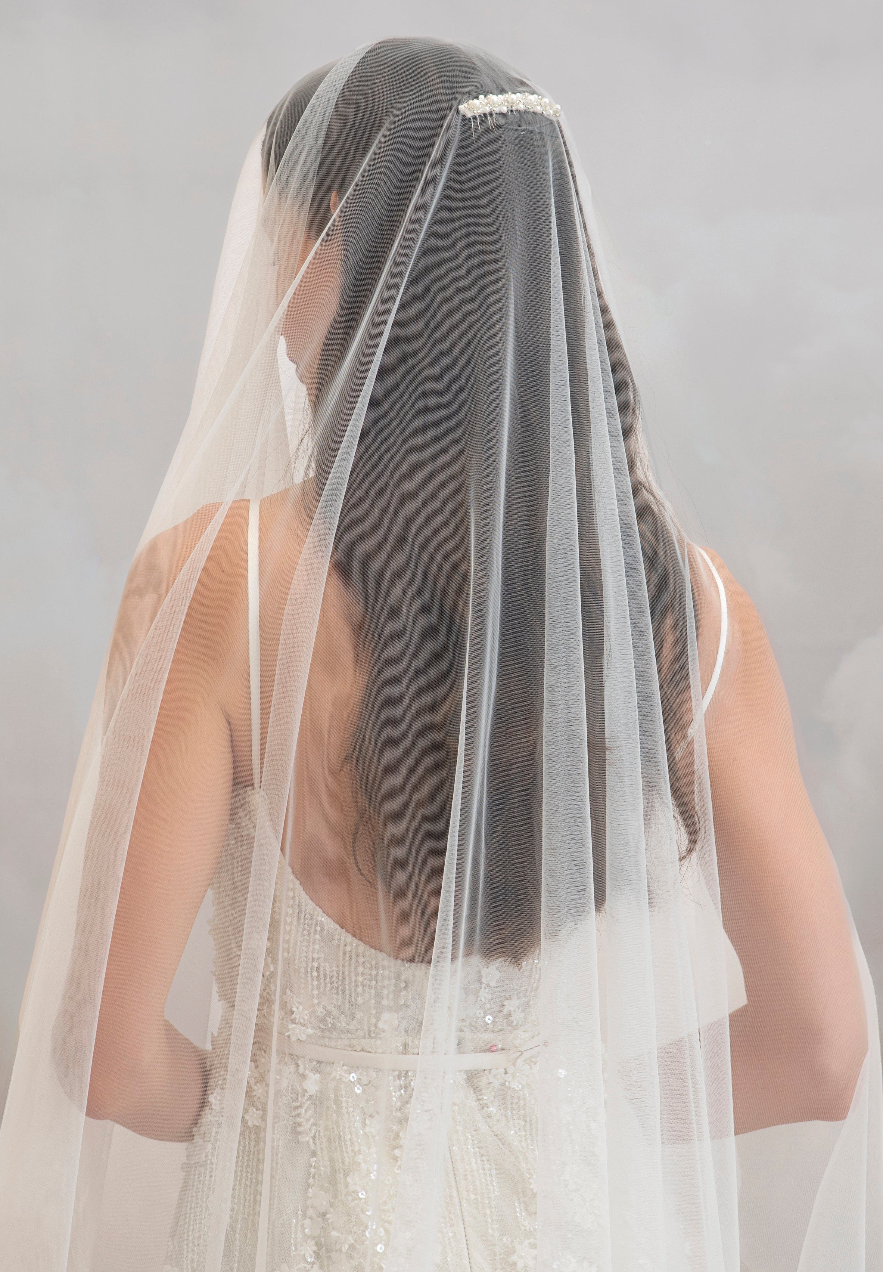 Ivory blusher wedding veils store