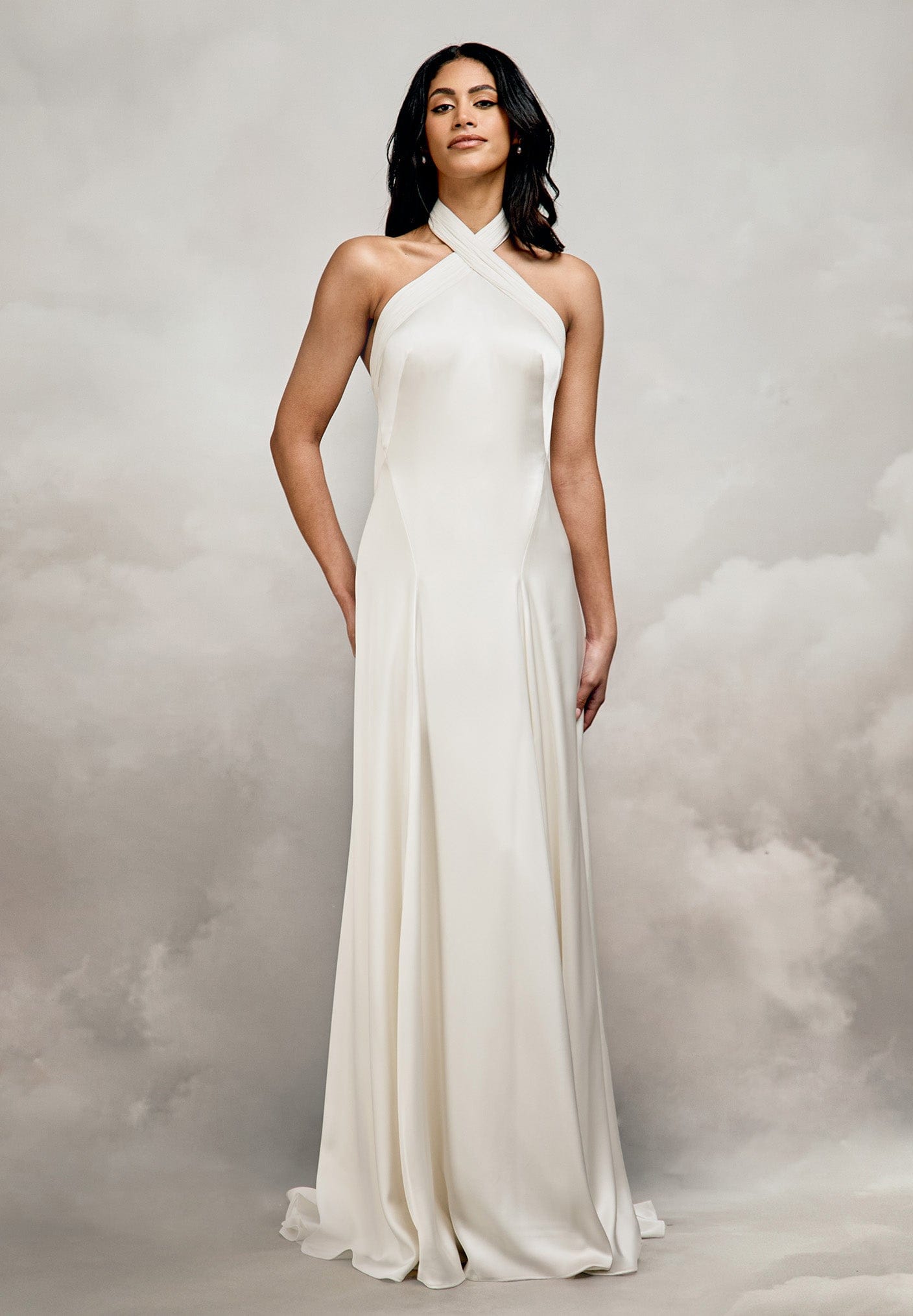 Emerson Gown | Vintage Halterneck Satin Wedding Dress | Catherine Deane ...