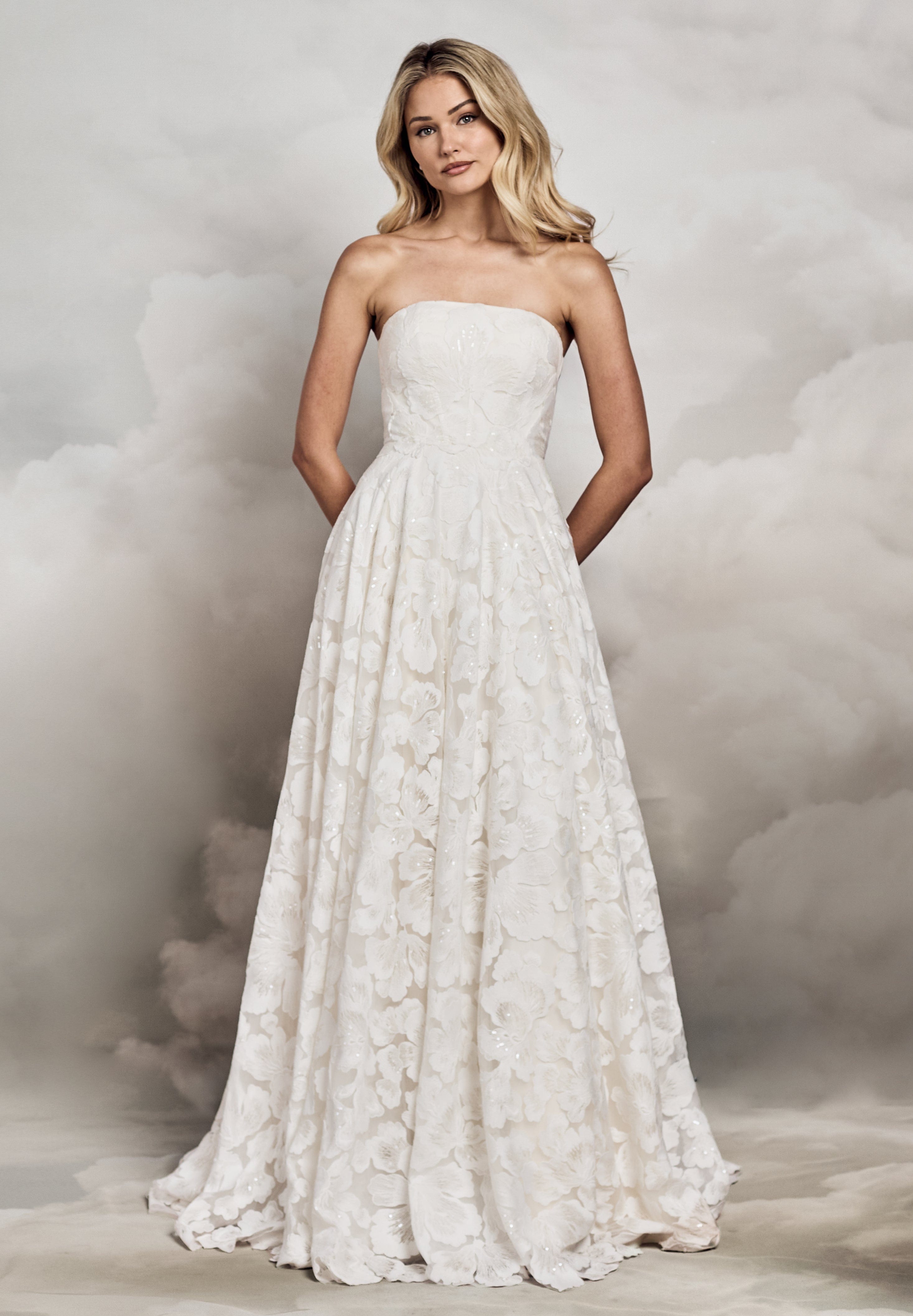 Delaney Gown | Flower Lace Ballgown Wedding Dress | Catherine Deane